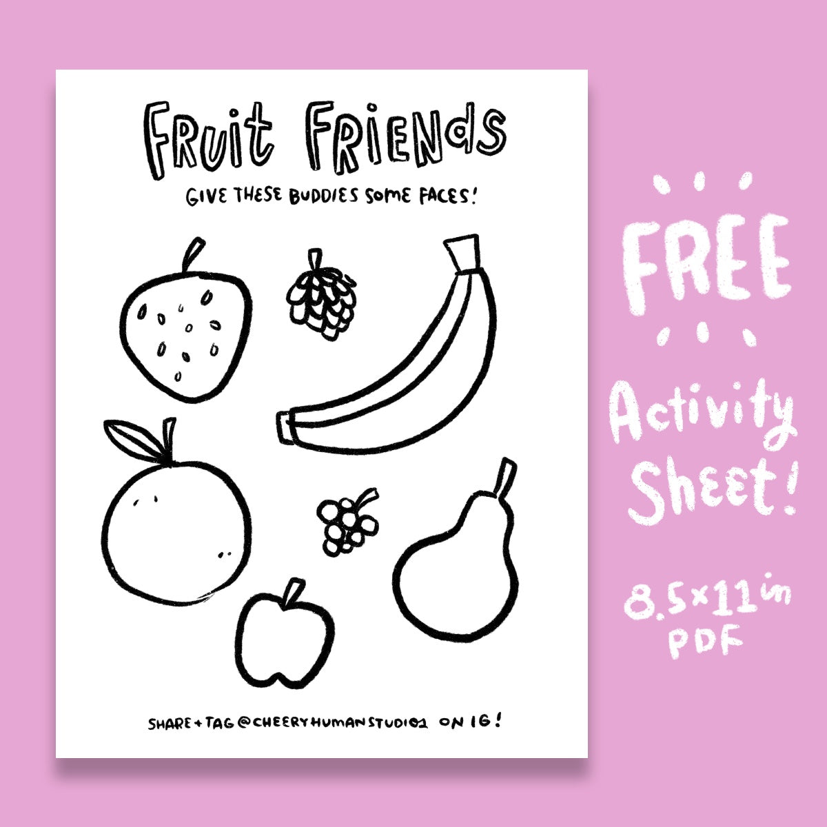 *FREE* Fruit Friends - Coloring & Activity Sheet - Digital Download ...