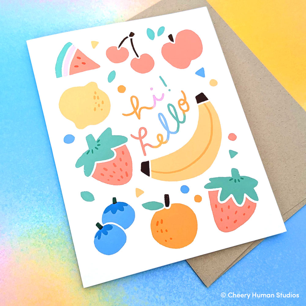 Hi! Hello Fruits - Greeting Card – Cheery Human Studios