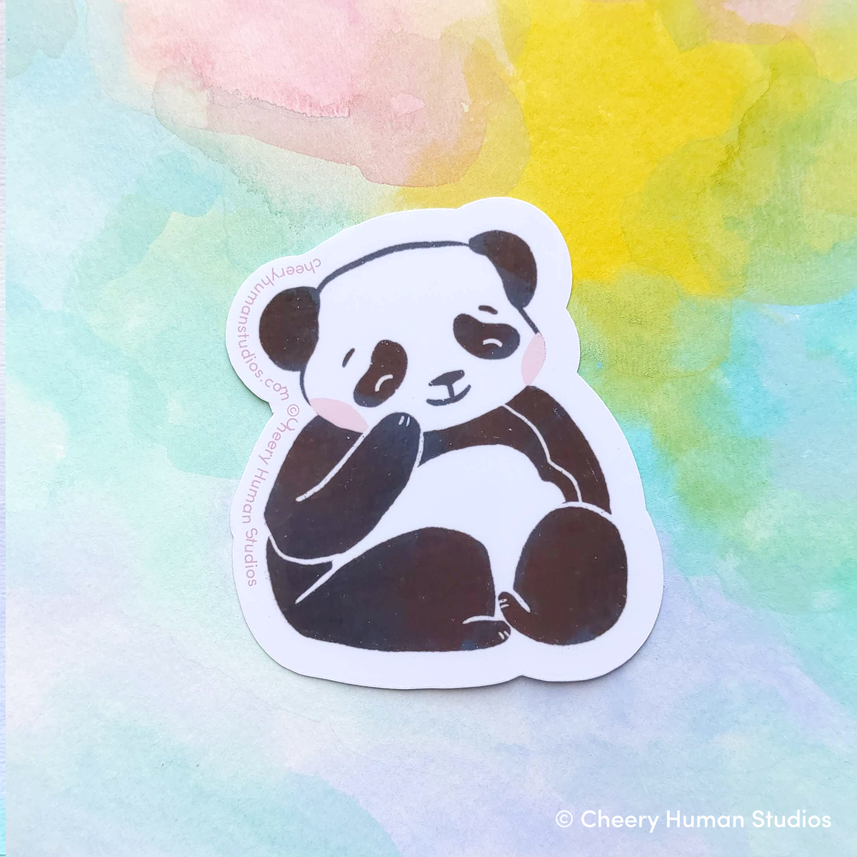 Panda - Handmade Vinyl Sticker – Cheery Human Studios
